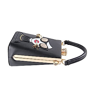 KUANG! Women Novelty Lady Face Shoulder Bags Funky PU Leather Top Handle Satchel Handbags Clutch Purse for Women