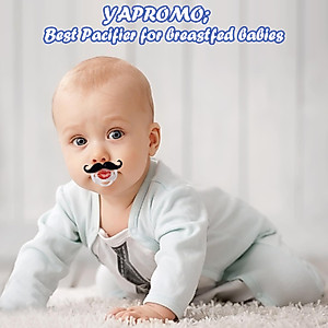 YAPROMO Funny Toddler Orthodontic Mustache Pacifiers for Babies, BPA Free, Latex Free-4 Pack