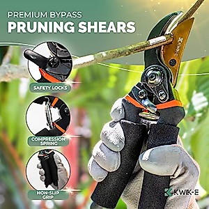 Pruning Shears for Gardening Heavy Duty, Premium Garden Scissors, Flower Cutter for Stems, Gardening tool - Cuts Branches and Flower Stems Up to 3/4'' in Diameter