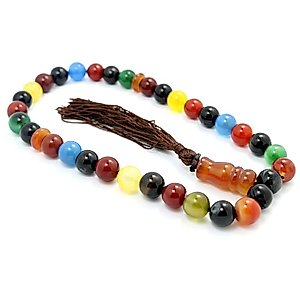 Natural Stone 12mm Yellow Agate Beads 33 Rosary Islamic Muslim Tasbih Allah Woman Bracelet Male Tiger Eye Bracelet Gift - (Gem Color: Many Colours)