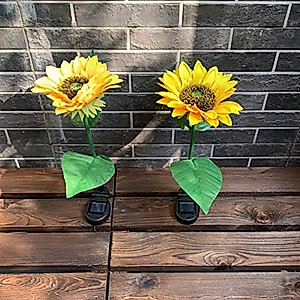 Garden Solar Lights Outdoor Decorative Sunflower Decor Solar Pathway Lights Outdoor LED Solar Garden Lights Waterproof Solar Landscape Lights for Lawn Patio Yard Garde (2)