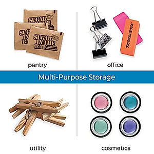 iDesign Plastic Packet Organizer Kitchen Storage Containers for Sugar, Salt, Pepper, Sweeteners, Tea Bags, Spices, The Linus Collection, 1 Count (Pack of 1), Clear