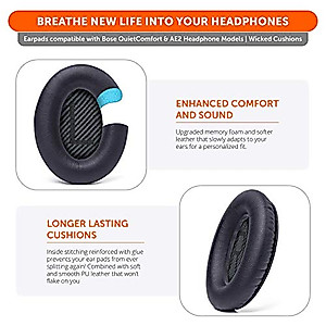 Design Pack 3 | WC Wicked Cushions Replacement Ear Pads for Bose QuietComfort 35 (QC35) & QuietComfort 35ii (QC35ii) Headphones & More - Improved Comfort & Durability