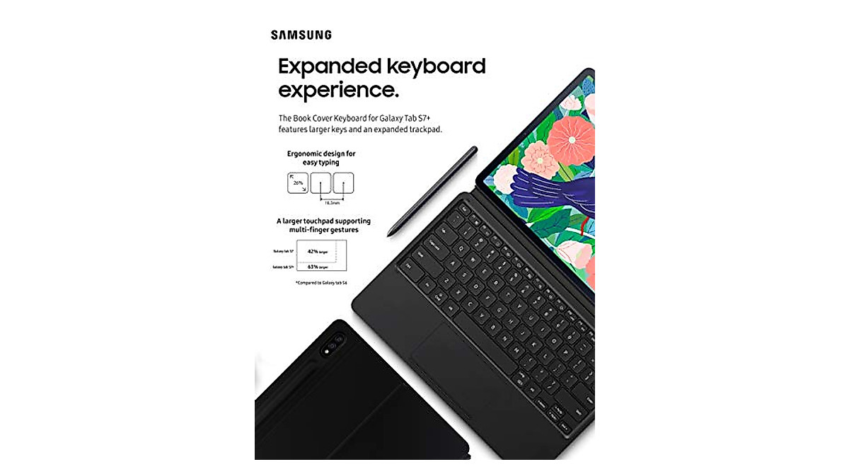 SAMSUNG Galaxy Tab S7+ Keyboard - Lightweight & Portable