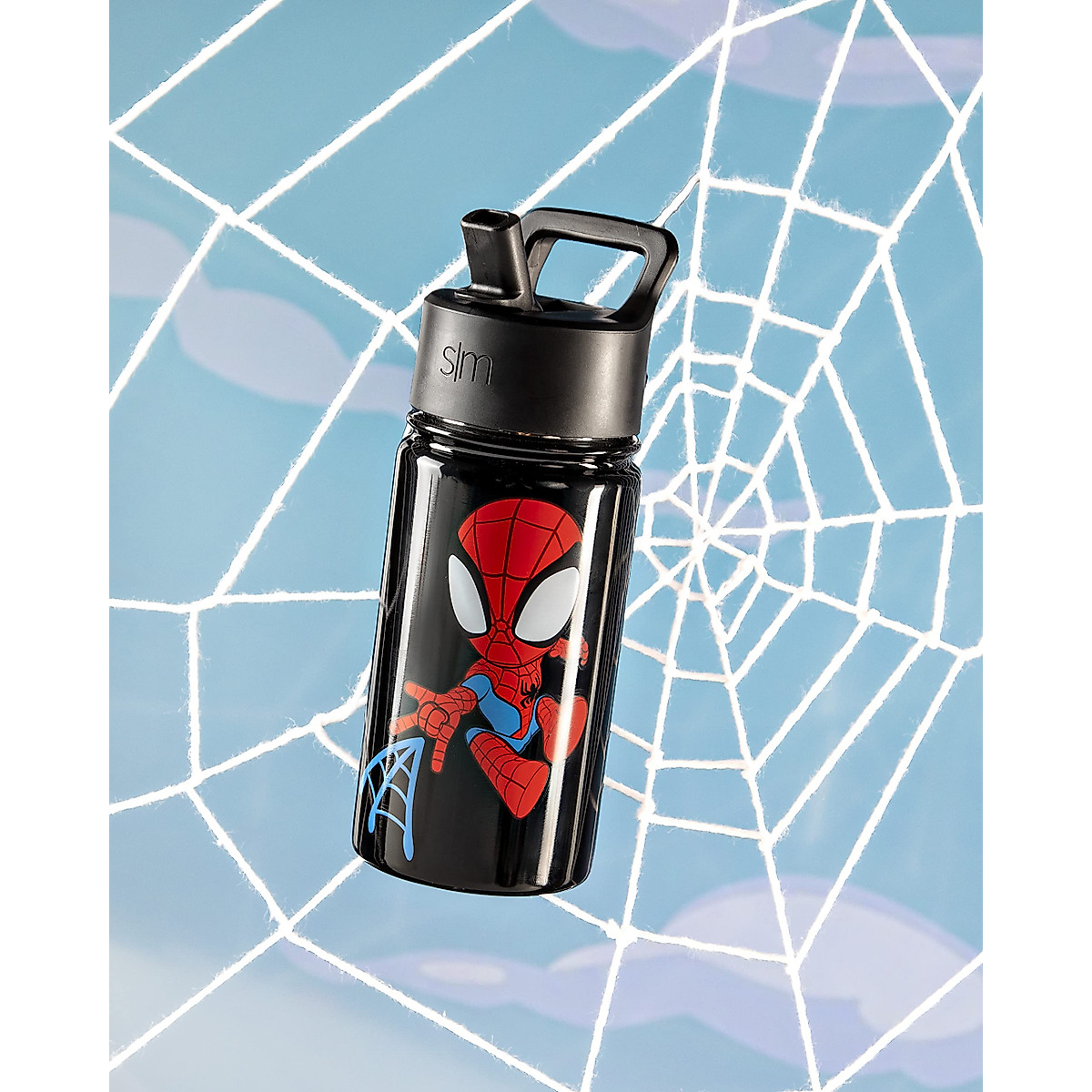 Simple Modern Spiderman Kids Water Bottle with Straw Lid | Marvel Insulated Stainless Steel Reusable Tumbler Gifts for School, Toddlers, Boys | Summit Collection | 14oz, Spidey Kid