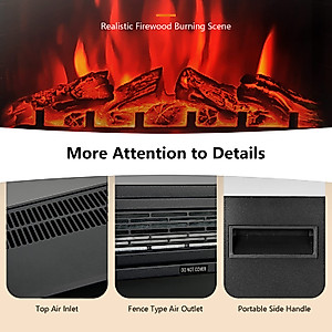 ORALNER Electric Fireplace Insert 25 Inch, Recessed Fireplace Heater with Adjustable Brightness, Remote Control & 6H Timer, Overheating Protection, 900W/1350W Fireplace Insert for TV Stand, Black