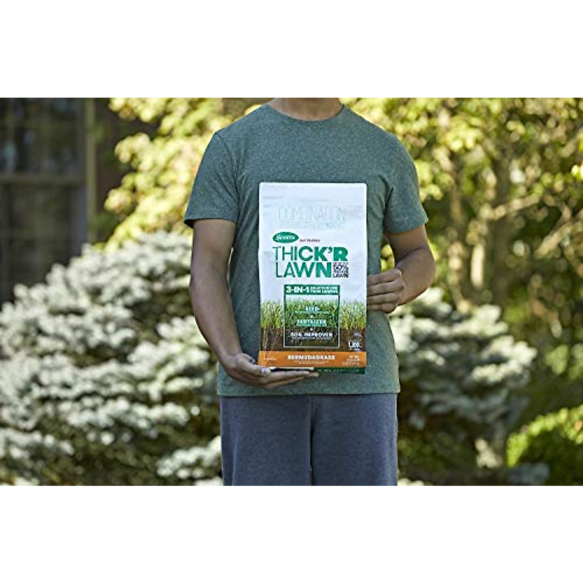 Scotts Turf Builder THICK'R LAWN Grass Seed, Fertilizer, and Soil Improver for Bermudagrass, 1,200 sq. ft., 12 lbs.