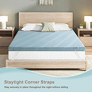 UniPon Medium to Firm Mattress Topper 3 inch Queen Memory Foam Mattress Topper Gel Infused with High-Density Foam for Body Support & Pressure Relief, Ventilated Design, CertiPUR-US Certified