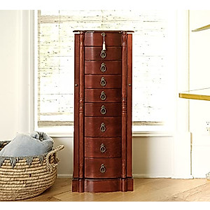 Hives and Honey Francesca Standing Armoire Jewelry Cabinet, Antique Cherry