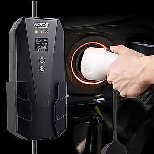VEVOR Level 2 Portable EV Charger, 32 Amp 240V, Electric Vehicle Charger with 28 ft Charging Cable NEMA 14-50P Plug, 16/20/24/32A Adjustable Current Plug-in Home EV Charging Station for SAE J1772 EVs