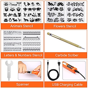 Uolor Cordless USB Rechargable Engraving Tool Kit, Electric Engraver Etching Pen Rotary Tool for Jewelry Plastic Wood Glass Stone