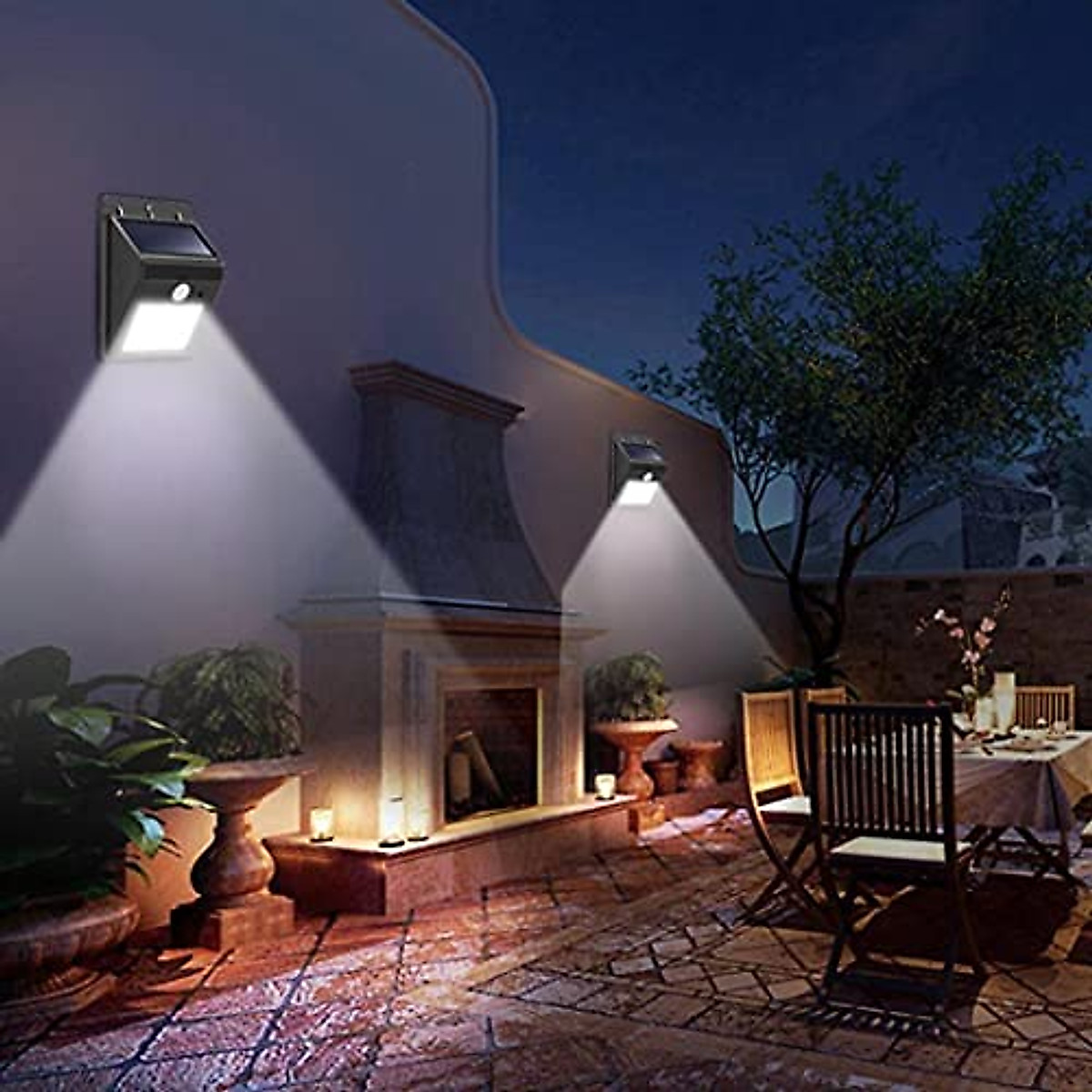 YI LIGHTING - Solar Security Lights Solar Motion Sensor Lights Wireless Waterproof for Wall Fence Garden (4-Pack)