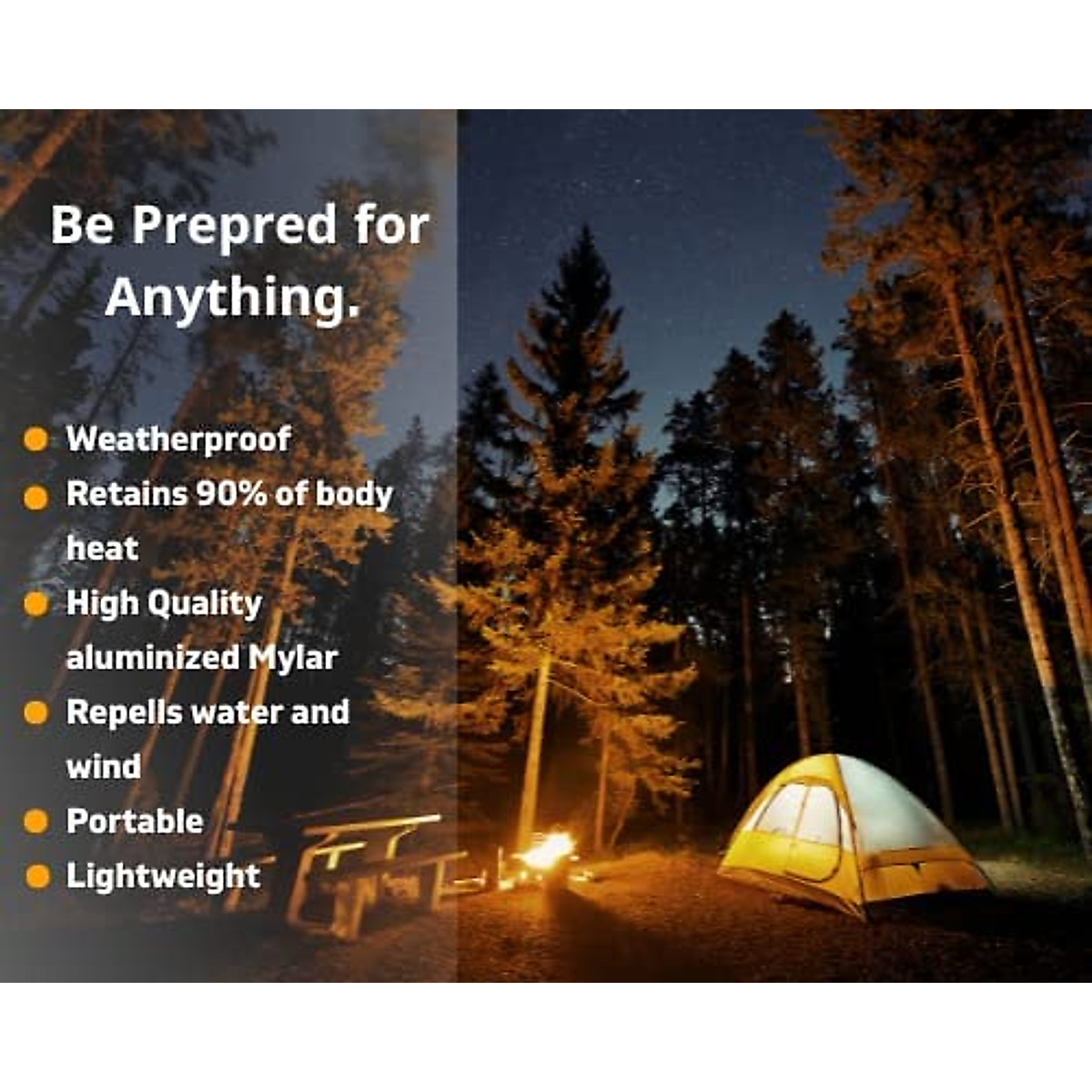 Grizzly Gear Emergency Mylar Blanket 4 Pack- 7' x 4' 1/3" Thermal Weatherproof Survival Gear- Durable Tearproof Prepper Supplies