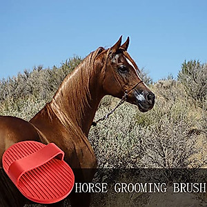Pet Shampoo Bath Brush Horse Wellness Massage Curry Comb Soothing Massage Rubber Comb for Horse Grooming Care
