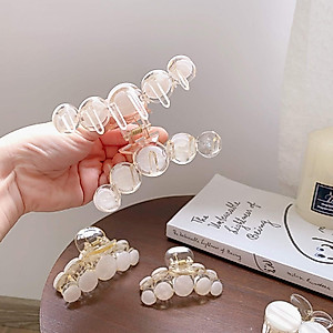 Agirlvct Mermaid Hair Clips, 4 Pack Large Grip Claw Clips, Non-Slip Hair Catch Jaw Clamp Barrette, Jumbo Gift for Thin Hair, Girls, Girlfriend