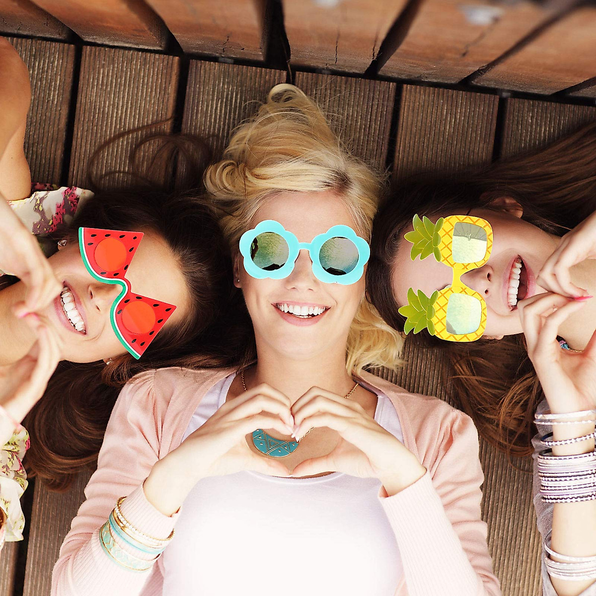 8 Pairs Luau Party Sunglasses, Hawaiian Funny Sunglasses Summer Party Sunglasses Novelty Eyeglasses Tropical Fancy Dress Props for Creative Hawaiian Beach Theme Party Supplies