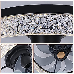 REDSTAR 20" Modern Ceiling Fan with Light, 360° Rotatable, Stepless Adjustable Temp and Brightness, Ceiling Lights with Fan Remote Control