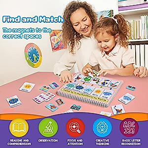 Magnetic Montessori Preschool Busy Book for Toddlers Age 3 4 Years Old, Preschool Learning Activities Binder Quiet Book, Kids Educational Travel Speech Therapy Autism Sensory Toy for Boys Girls