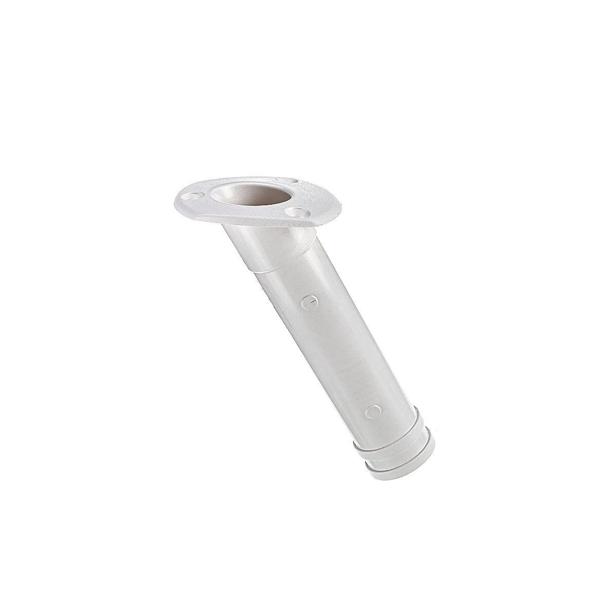 Attwood 12703D1 Plastic Rod Holder — Mounts at 30-Degree Angle, 2 ½-in. Install Hole Diameter, ABS Plastic, White