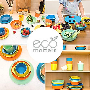 ecomatters ECO MATTERS【Microwave Safe】 Bamboo Snack Cups for Toddlers - 4 pc Set (10 oz) - Best Eco Friendly Bamboo Snack Bowls for Kids - Dishwasher and Microwave Safe - Natural BPA Free Non Toxic