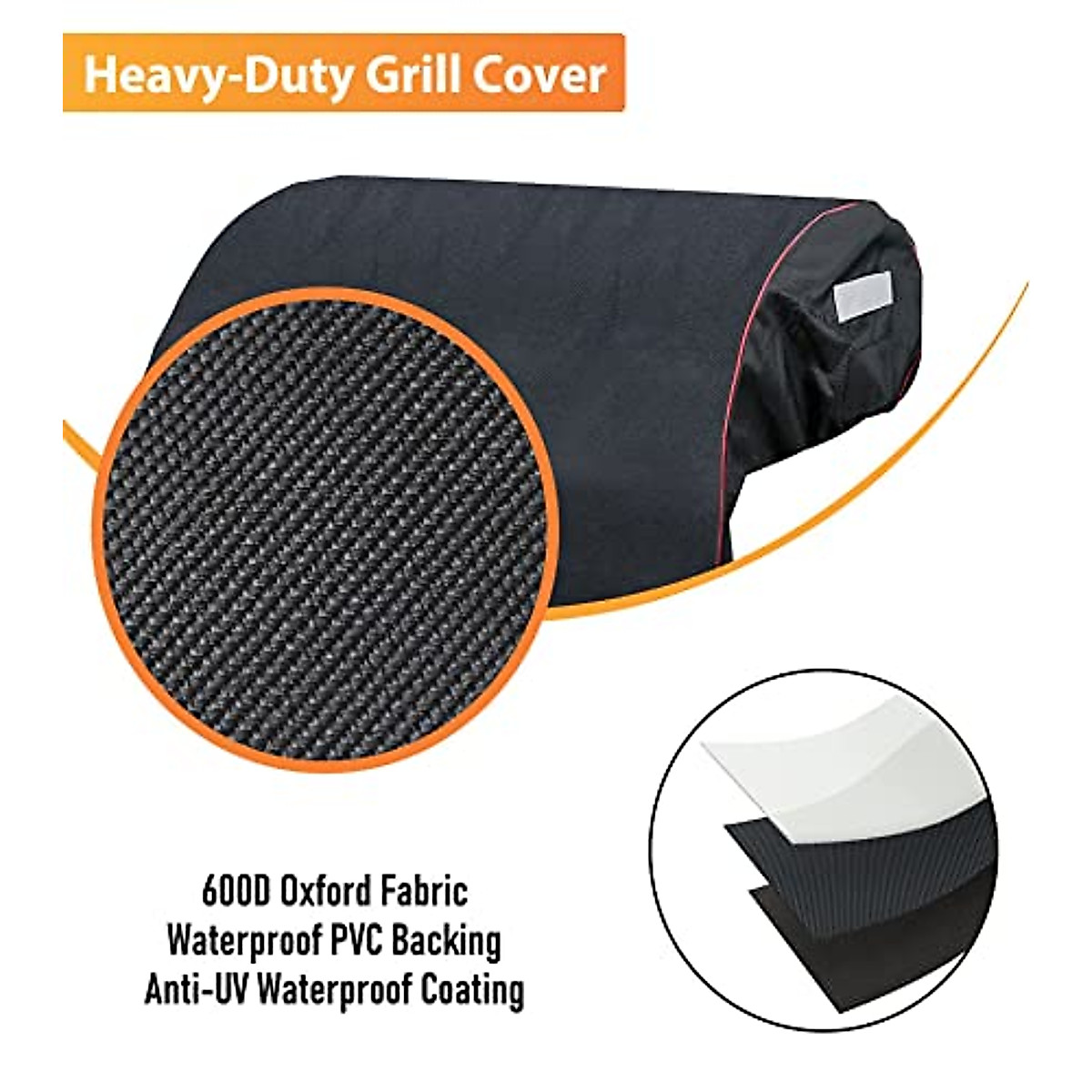 Grisun Built-in Grill Cover for Bull 45005 Built in Gas Grills 30 inch, Bull Outdoor Kitchen & Grill Head Cover, Heavy Duty Waterproof BBQ Grill Cover with Handle, Black