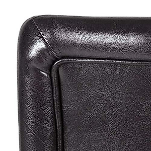 Homepop Home Decor | Classic Counter Height Bar Stools | Faux Leather 24 Inch Bar Stools | Decorative Home Furniture (Brown Faux)