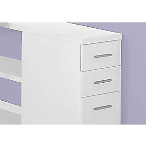 Monarch Specialties Computer L-Shaped-Left or Right Set Up-Contemporary Style Corner Desk with Open Shelves and Drawers, 48" L, White