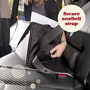 Lusso Gear Kids Travel Tray and Car Seat Organizer for Front or Backseat, Toddler Car Seat, Travel Tray for Kids Car Seat, Passenger Seats, Truck and Van (Geometric)