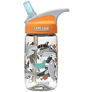 CamelBak Eddy 0.4-Liter Kids Water Bottle, 12 Ounces, Sharks, Bottle Only & eddy Kids Bite Valves, 4-Pack