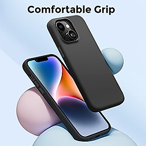 Mkeke Magnetic for iPhone 14 Plus Case [Compatible for MagSafe] Liquid Silicone Military Grade Shockproof Protective Phone Cover with Soft Microfiber Lining for Apple iPhone 14 Plus (6.7"),Black