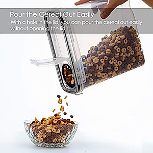 Vtopmart Cereal Storage Container Set, BPA Free Plastic Airtight Food Containers 84.5 fl oz for Cereal, Snacks and Sugar, 4 Piece Set Dispensers with 24 Chalkboard Labels, Black