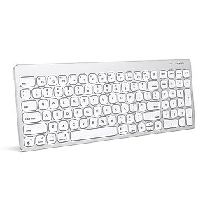 OMOTON Bluetooth Keyboard for Mac, Wireless Keyboard with Numeric Keypad for MacBook Pro/Air, iMac, iMac Pro, Mac Mini, Mac Pro Laptop, Silver White