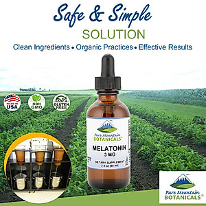 Liquid Melatonin 3mg - Natural Berry Flavored Kosher Melatonin Drops in 2oz Glass Bottle