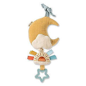 Itzy Ritzy – Musical Pull-Down Toy - Bitzy Notes Baby Musical Toy Attaches to Car Seat, Play Gym, or Stroller & Plays a Soothing Melody, Infant Toy for Ages 0 Months and Up (Moon)