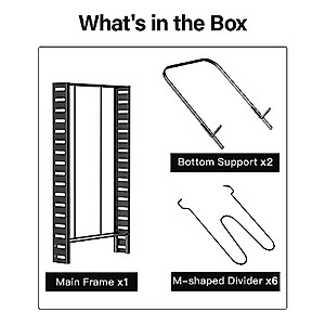Pantasia Pots and Pans Organizer - [Truly Balanced, 8-Tier Adjustable] Pots and Pans Rack Organizer for Cabinet, Frying pan, Bakeware, Lid, Dishes, Kitchen Organizers and Storage