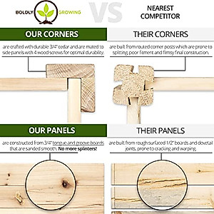 4x4 Cedar Raised Garden Bed Kit – Elevated Ground Planter for Growing Fruit/Vegetables/Herbs – (47 x 47 x 11) inches – Natural Rot-Resistant Wood Last 5+ Years Outdoors