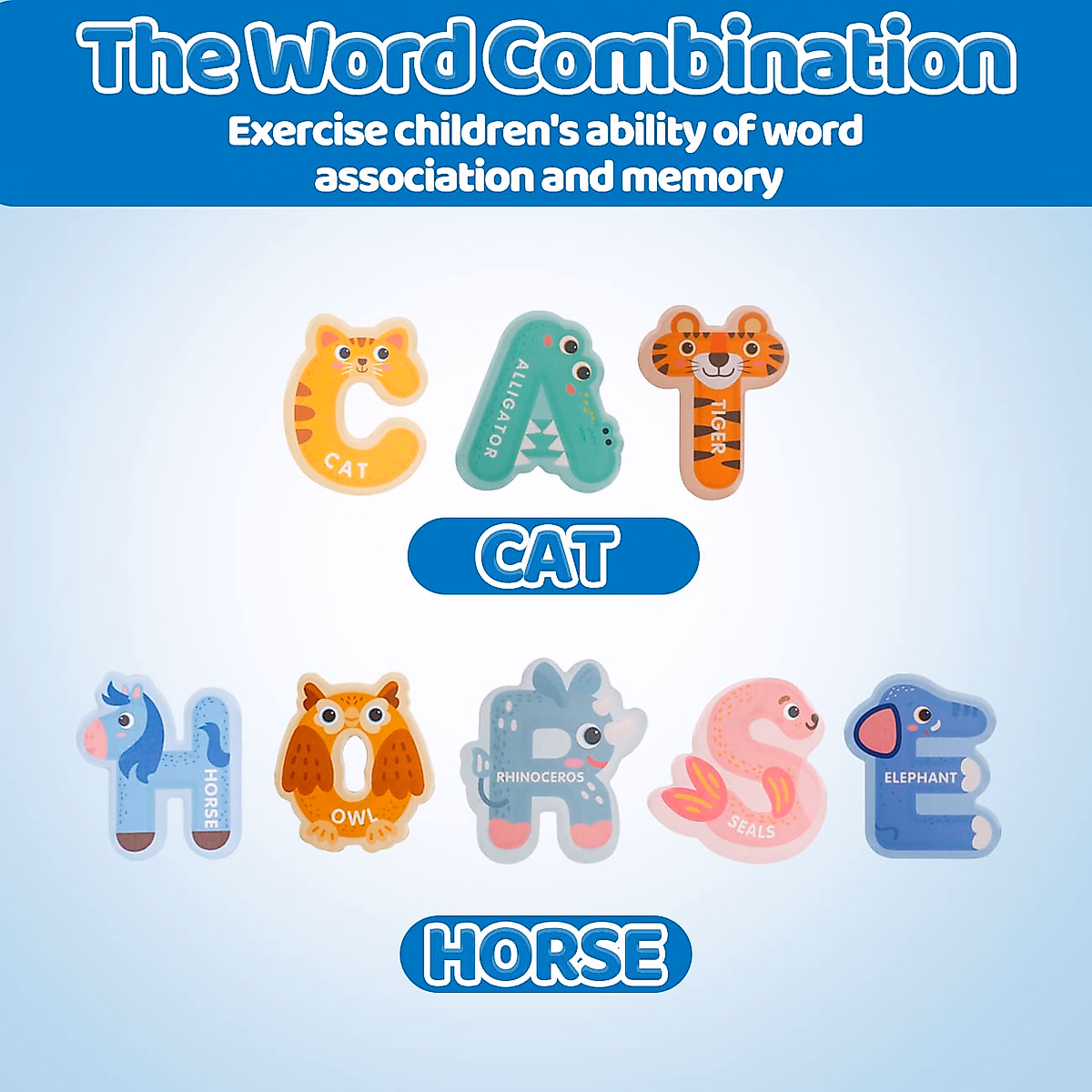 HOONEW Jumbo Magnetic Letters Magnets for Kids Large Magnetic Letters Alphabet ABC Uppercase Fridge Refrigerator Magnets Learning Educational Spelling Toy for Kids Toddlers 3+ Years Old