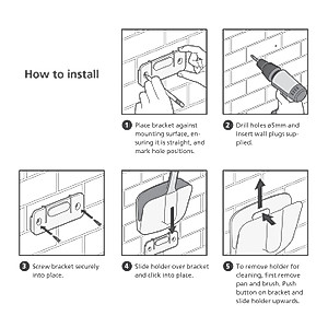 Joseph Joseph CleanStore Wall-Mounted Indoor Dustpan & Brush Set with Dust-Shield Compact Storage, Sweeping Floor Brush with Rubber Pan Edge and Soft Bristles
