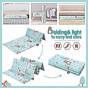 Gimars Baby Play Mat, Reversible and Foldable Baby Mat for Floor, 79 x 71 x 0.6" Extra Large Play Mat, Waterproof Foam Playmat for Babies, Infants, Toddlers, Play & Tummy Time