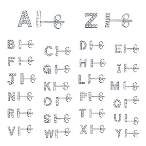PAVOI 925 Sterling Silver CZ Simulated Diamond Stud Earrings Fashion Alphabet Letter Initial Earrings - X