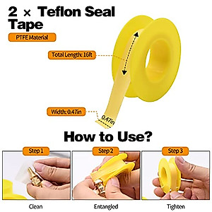 Propane Quick Connect Fittings, 7pcs/14pcs 1/4" RV Propane Quick Connect Fittings Adapter with 3/8" Flare x 1/4" NPT Male Pipe Half-Union Fitting 1/4" Male NPT 1/4" Female NPT