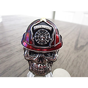 Firefighter First Responder Prayer Skull Challenge Coin