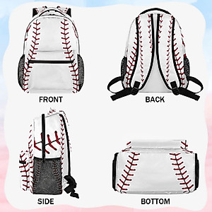 AUUXVA Baseball Stitches Laptop Backpack Kids Girls Boys Bookbag School Travel Tablet Back Pack Students Schoolbag For Elementary Junior High School College Hiking Fits 13 14 14.5 Inch