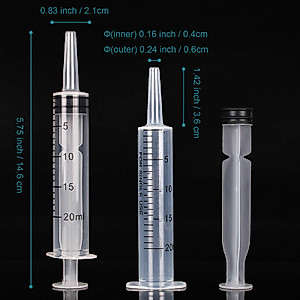 20ml Syringe for Liquid - Syringes without Needle - 20 ml Sterile Packed Plastic Syringe with Dropper for Medicine Student Lab Measuring Liquids and Pet Feeding Oral Food, Jello Shot ( 6 Pack )