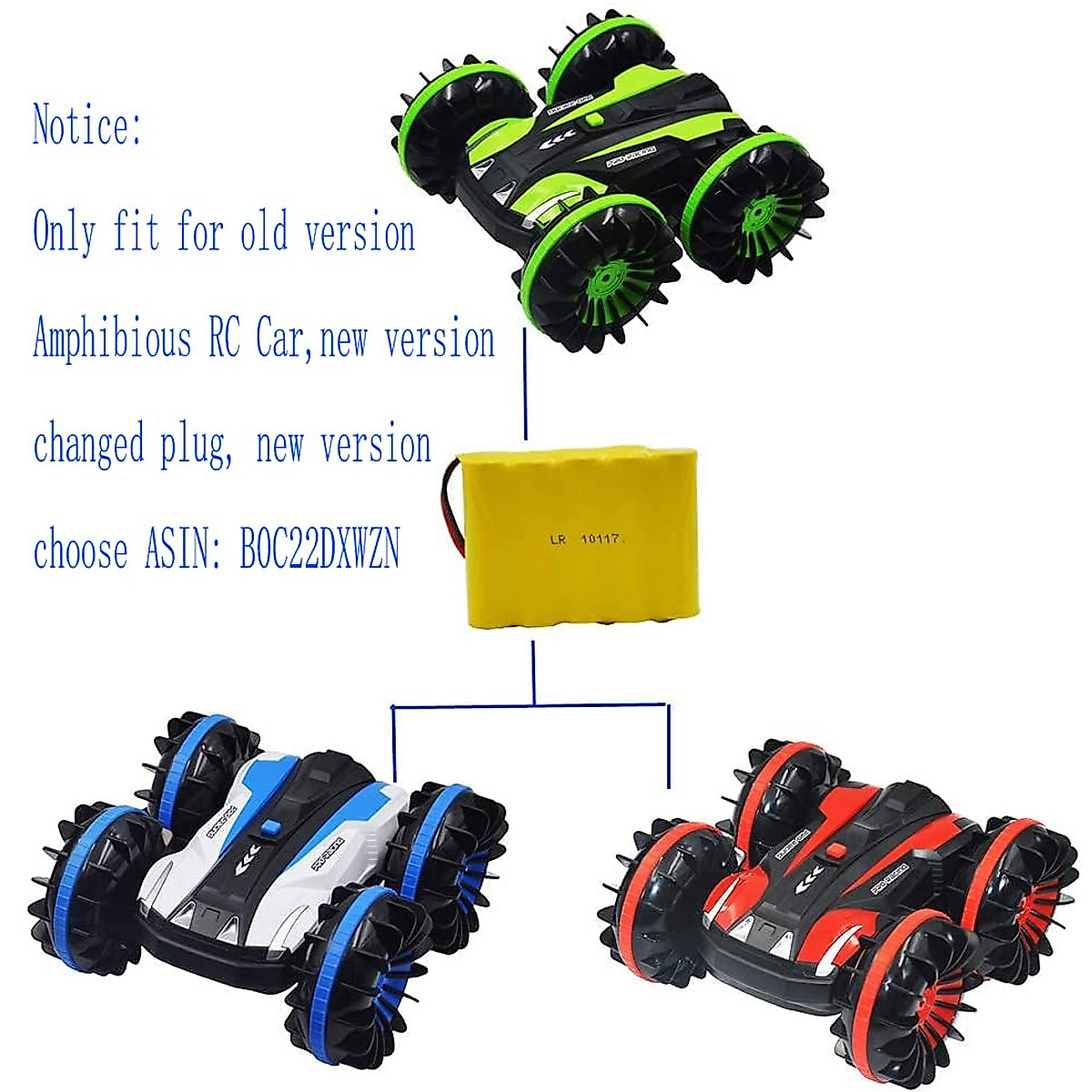 Blomiky 2 Pack 6.0V 700mAh Ni-CD AA Rechargeable Battery Pack SM2P Plug and 2 USB Charger Cable Fit for Old Version 11.5Inch Amphibious Stunt RC Cars Vehicles / 6V 700mAH and USB 2