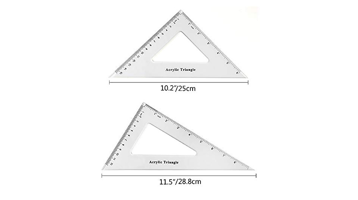 Coopay Triangle Ruler Set - 30/60 & 45/90 Degrees