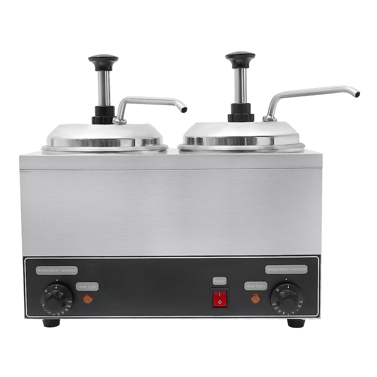 Gworobie 700W Electric Cheese Dispenser with Pump, 4.23 Qt Commercial Hot Fudge Warmer Sauce Dispenser Machine, 32-230℉ Temp Adjustable Cheese Nacho Sauce Warmer, for Hot Fudge Cheese Caramel