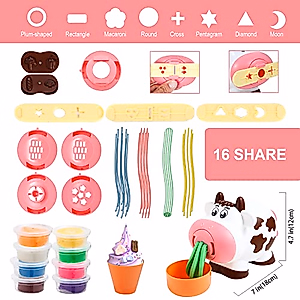 Color Play Dough Clay Set for Kids Toys, Jugar con la masa KitchenTools Creations Ultimate Cookie Noodle Ice Cream Maker Machine Playset for 3 4 5 6 7 8 Year Old Girls Boys Kids and Toddlers