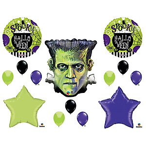 Frankenstein Head Spooky Birthday party Balloons Decorations Supplies Halloween