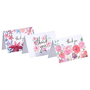 Amazon Basics Thank You Cards, Floral, 48 Cards and Envelopes